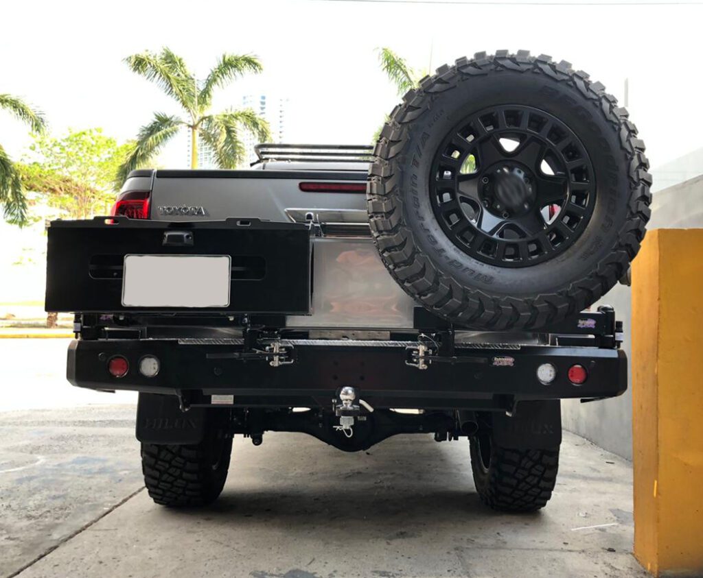 Dobinsons Toyota Hilux Revo Rear Bumper with Tire + Jerry Can Carrier